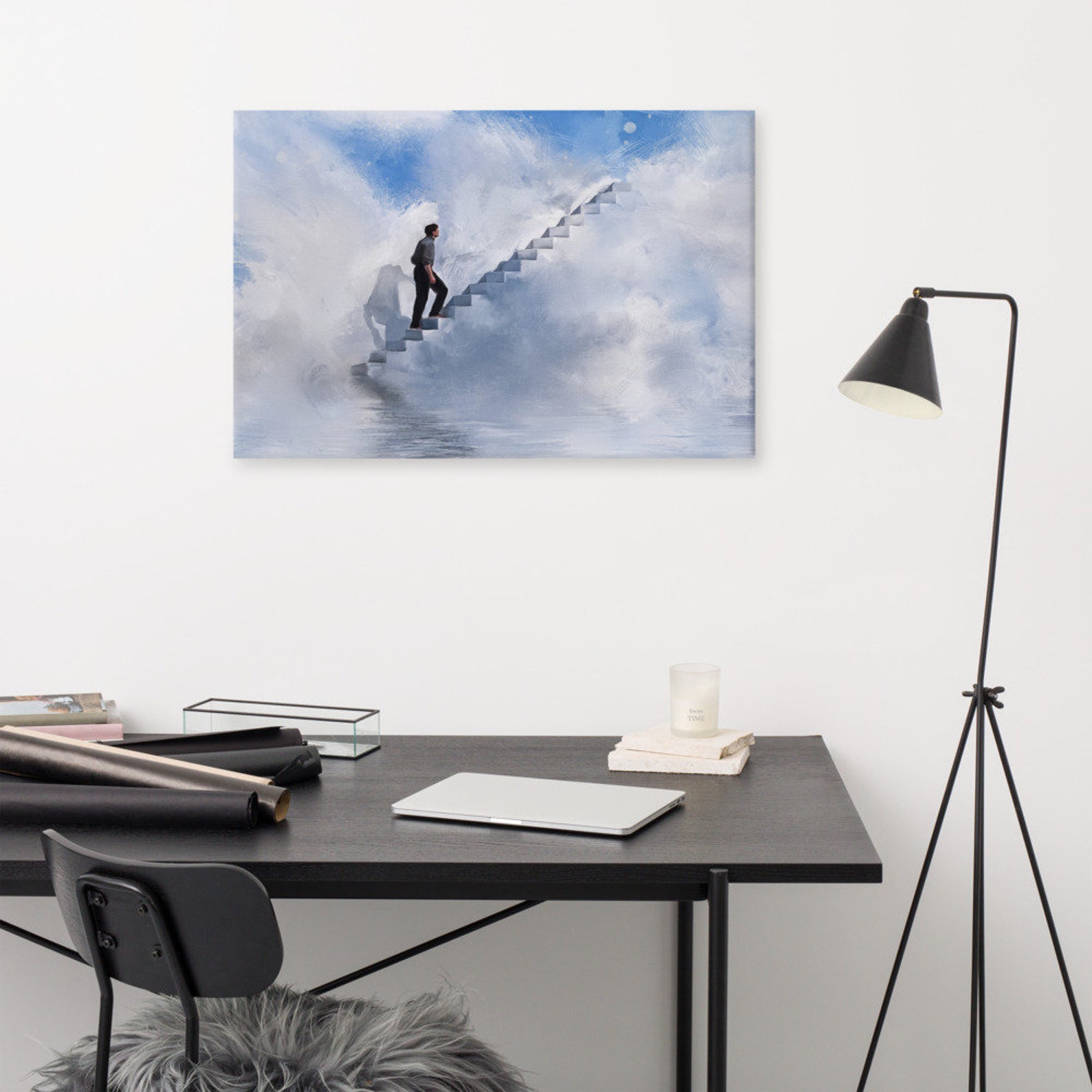 The Truman Show Print on Canvas | the Truman Show Movie Painting Stairs ...