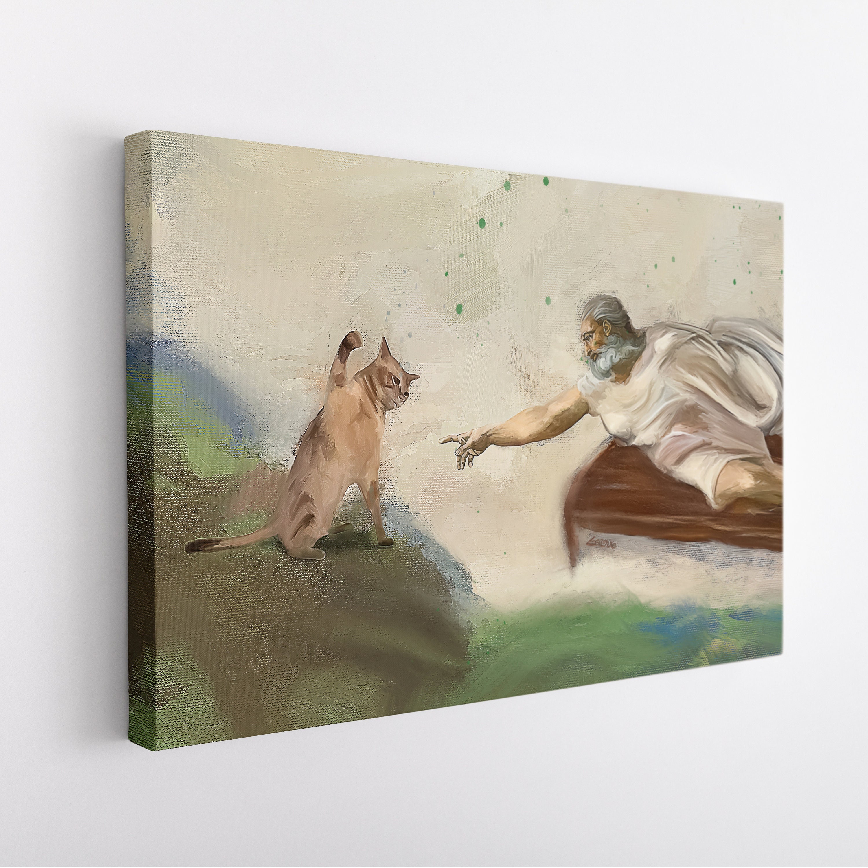 The Creation of Adam Painting on Canvas Michelangelo Poster ...