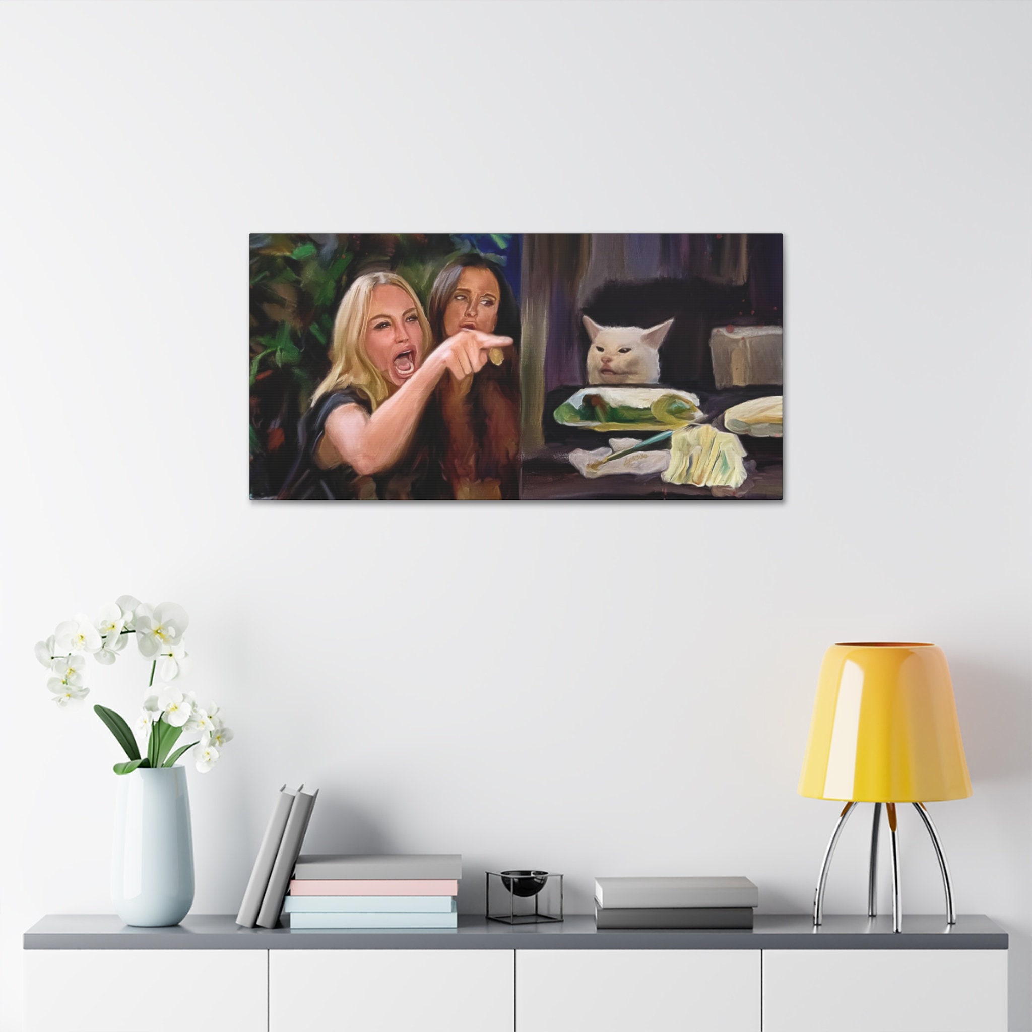 The Famous Woman Yelling at the Cat Meme Canvas Print |cat Meme ...