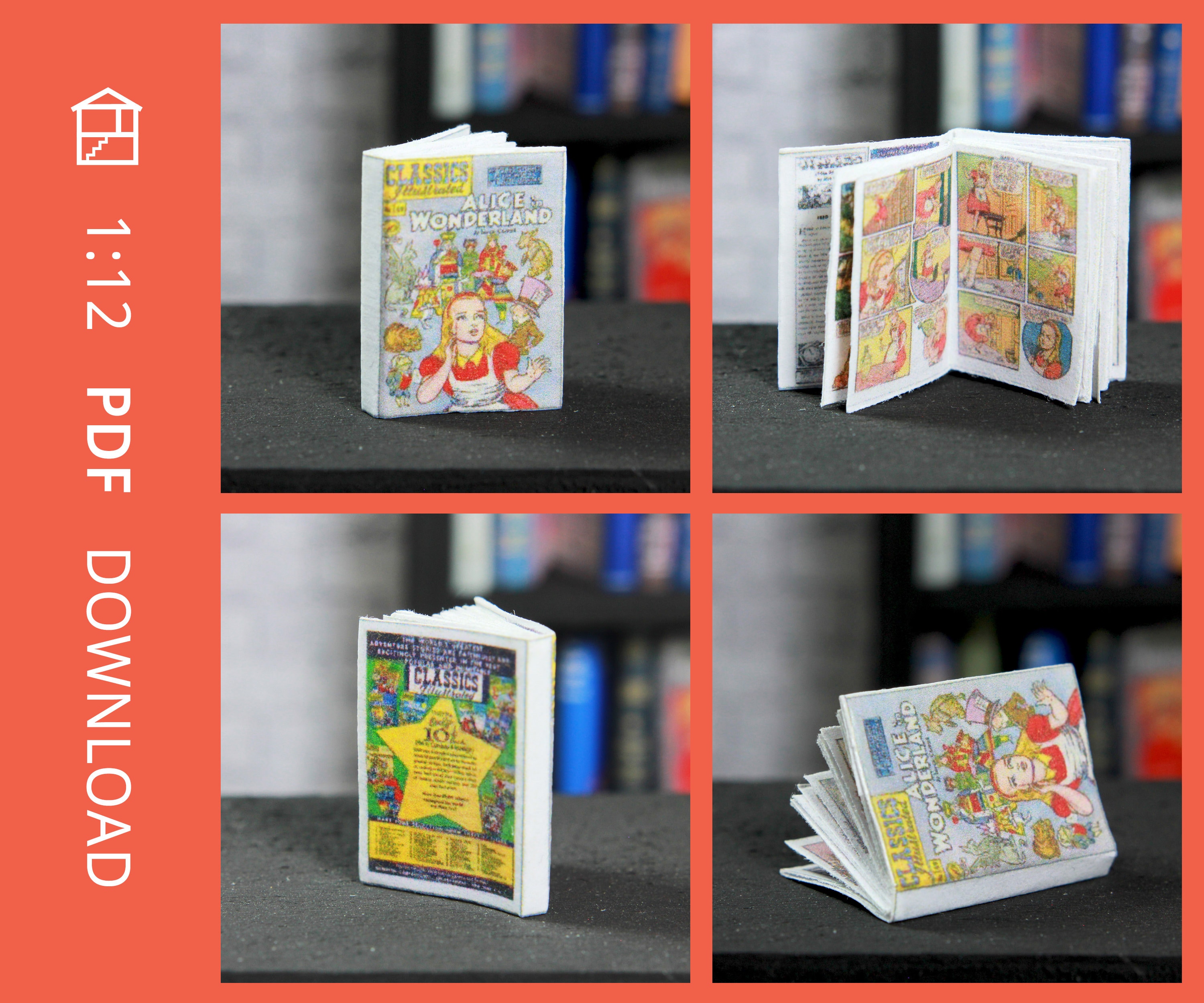 openable Alice in Wonderland Classics Illustrated Comic 1948 Miniature ...