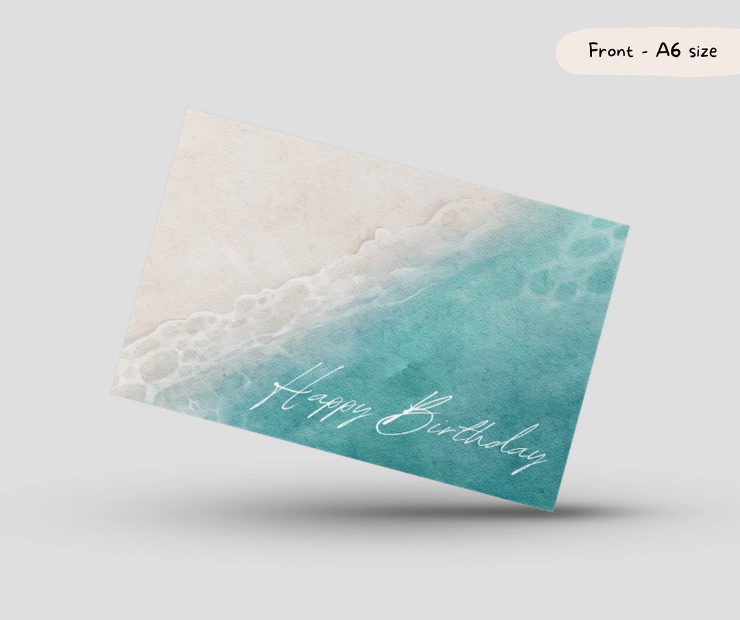 Ocean Birthday Card | Sea Watercolour Painting | Blank Inside | Cards ...
