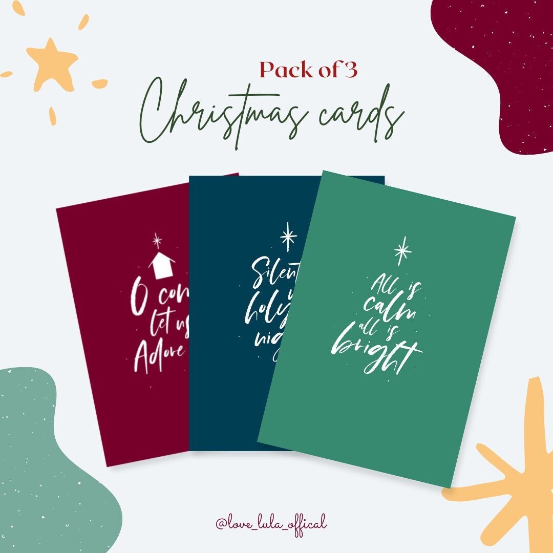Pack of 3 Christmas Faith Based Cards | Christian Christmas Card ...