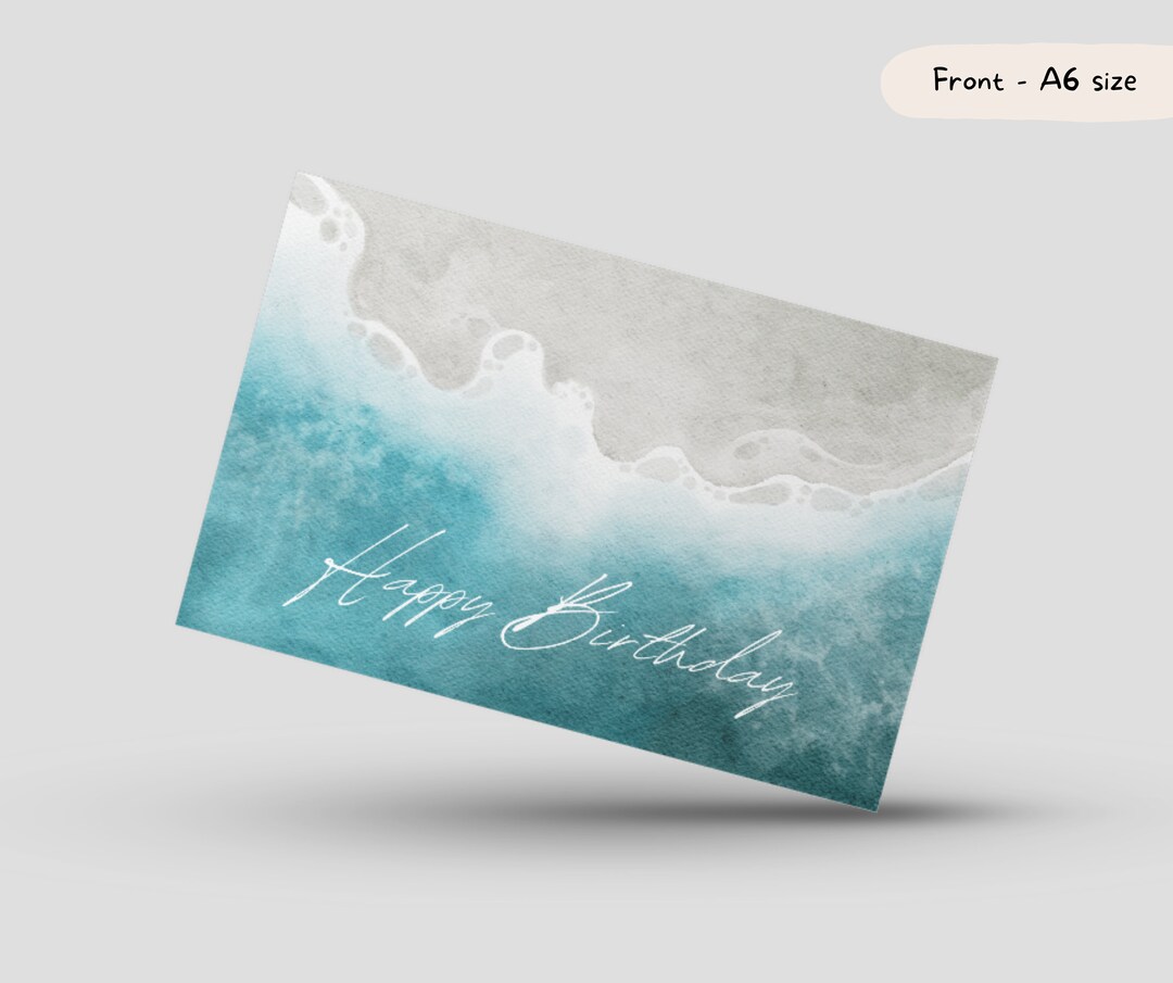 Ocean Birthday Card | Sea Watercolour Painting | Blank Inside | Cards ...