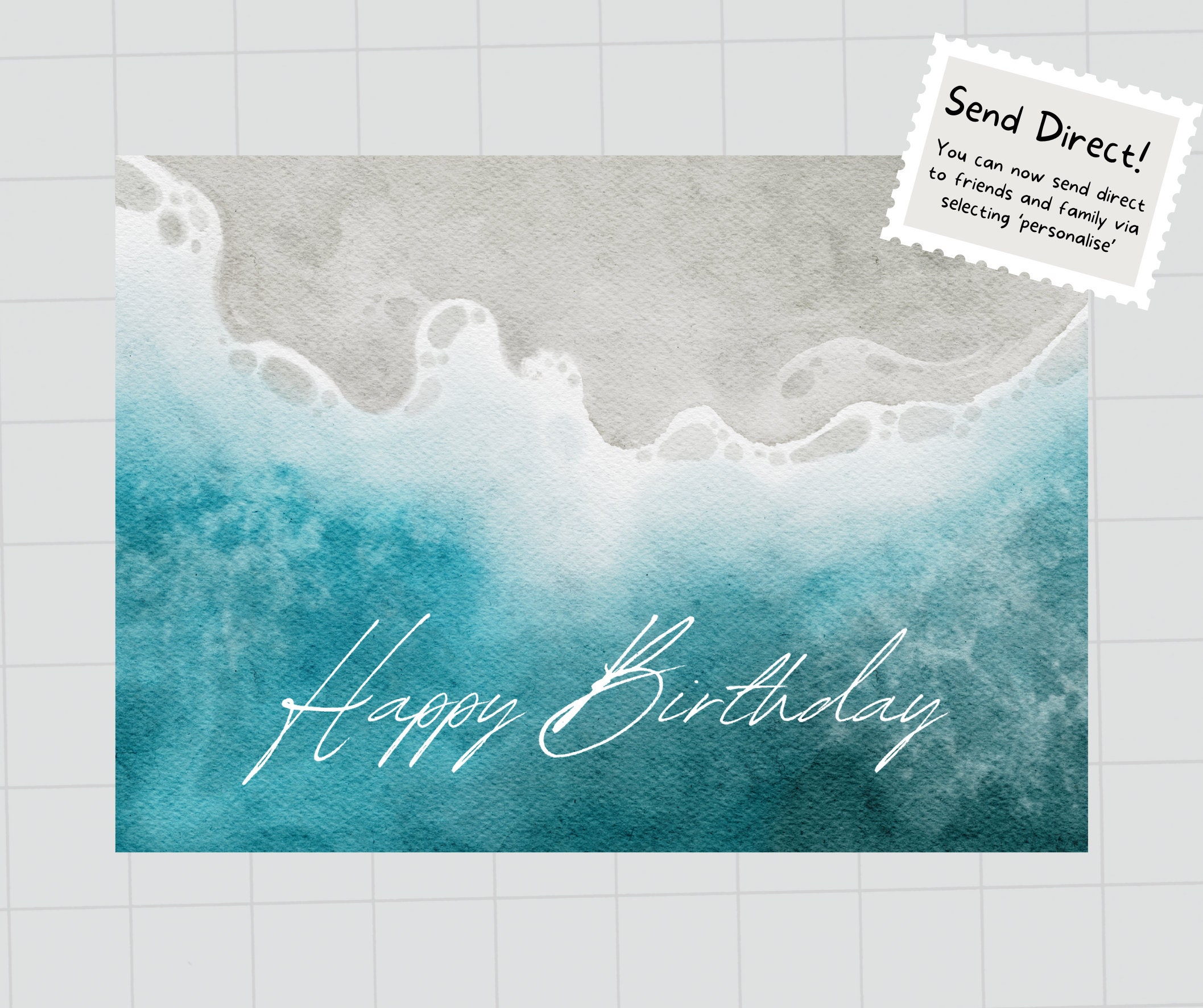 Ocean Birthday Card | Sea Watercolour Painting | Blank Inside | Cards ...