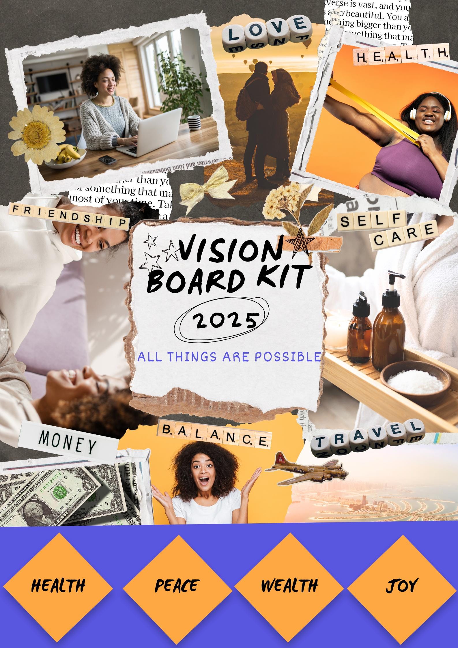 2025 Vision Board Kit: Manifest Your Dreams With Clarity and Purpose - Etsy