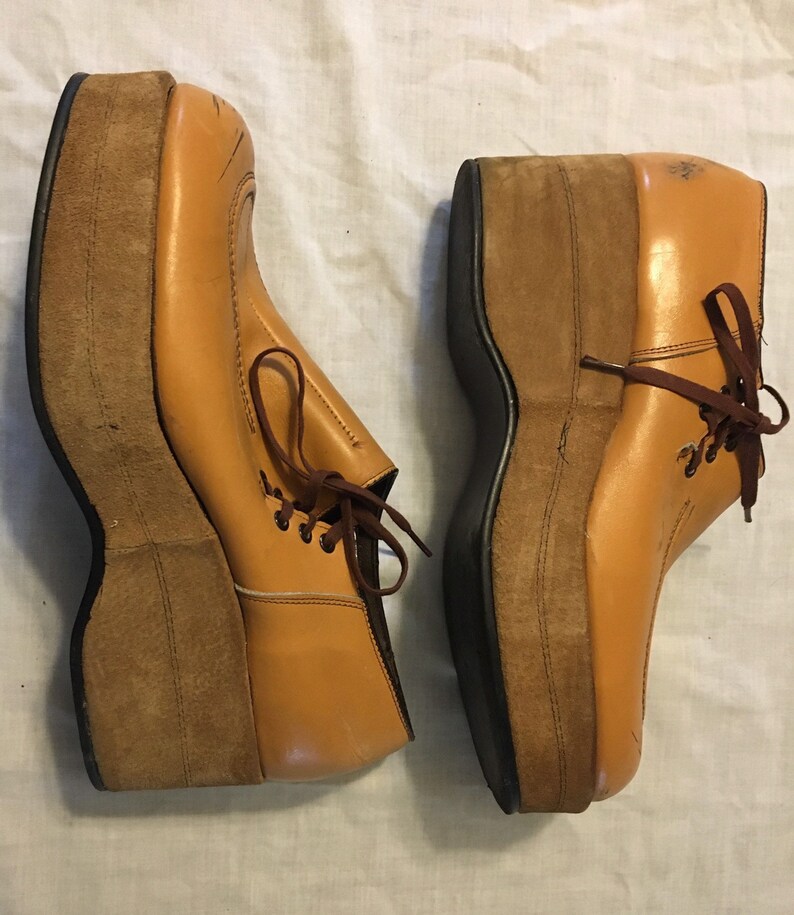 Vintage 1970s PLATFORM SHOES Mens Size 12 13 Flagg Brothers | Etsy