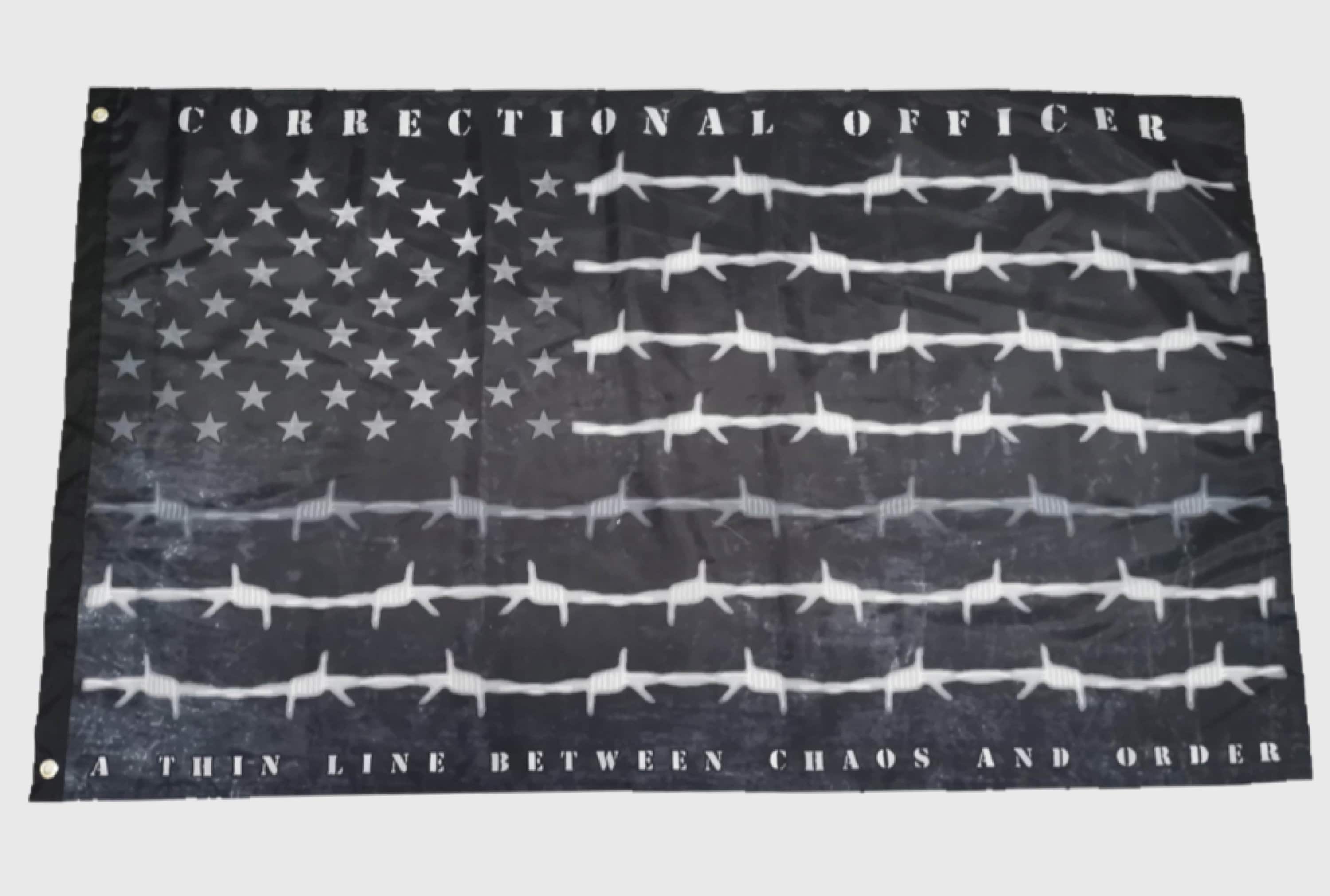 Correctional Officer Thin Gray Line Flag-barbed Wire - Etsy
