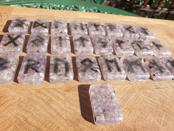 Crystal Runes Nordic Runes Meditation Black Obsidian | Etsy