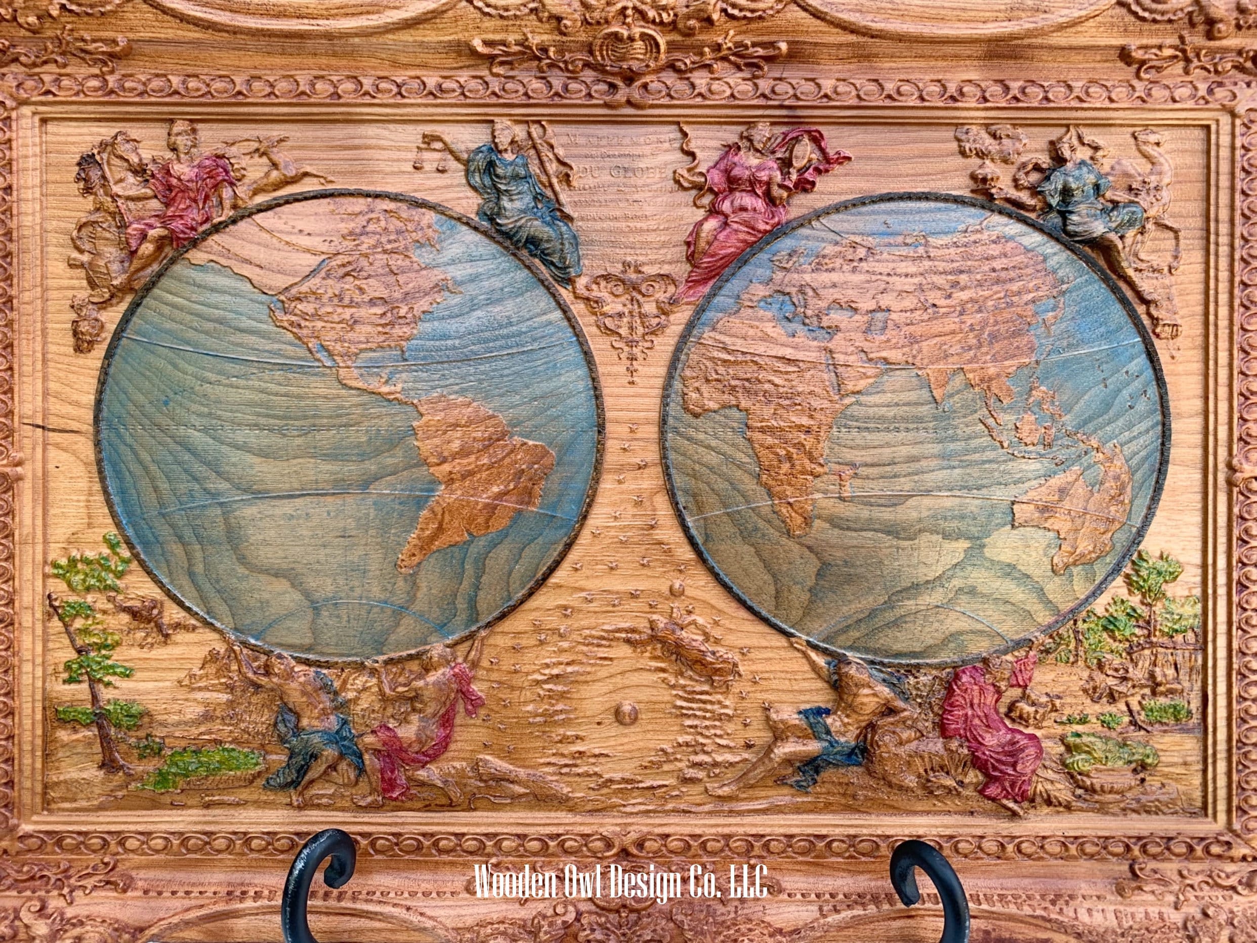 World Map Wood Carving World Map 3D Wood Carving Hand - Etsy