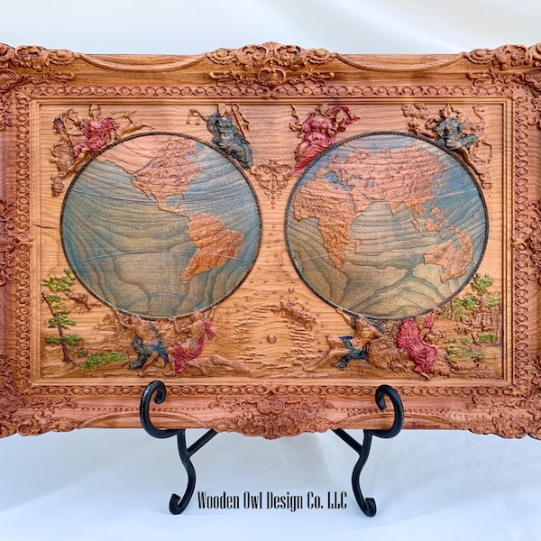 Wood World Map - Etsy