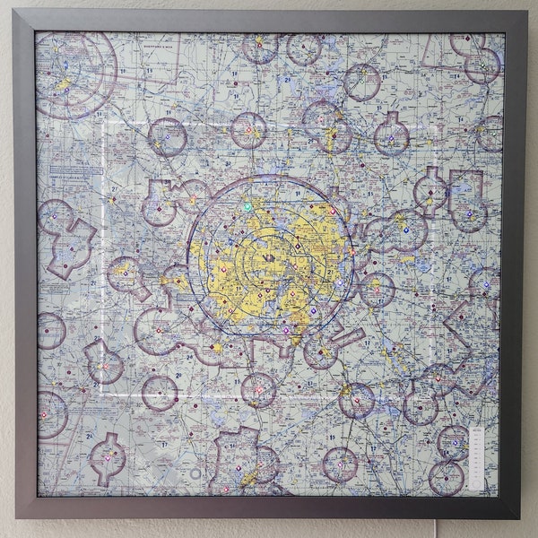 Aviation Sectional Chart Wall Art - Etsy