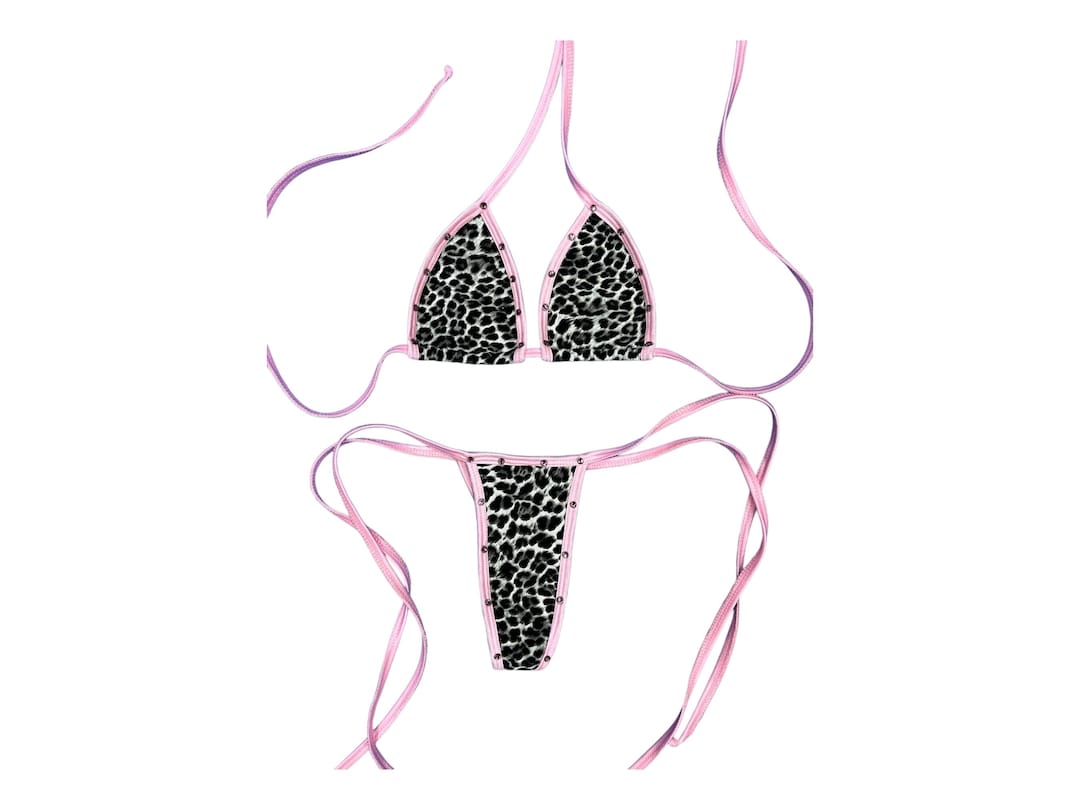 Exotic Dance Wear Stripper Wear Micro Kini Bikini Set Rhinestones XXS ...