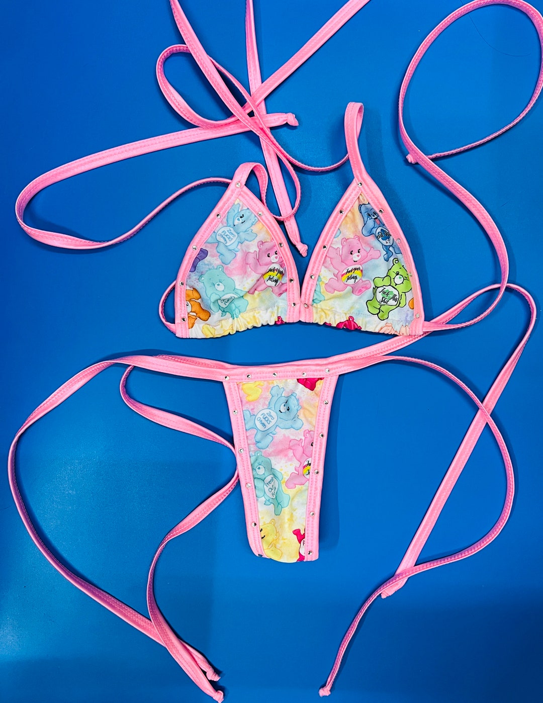 Micro Kini Swear Bears Rhinestones XXS-XL - Etsy