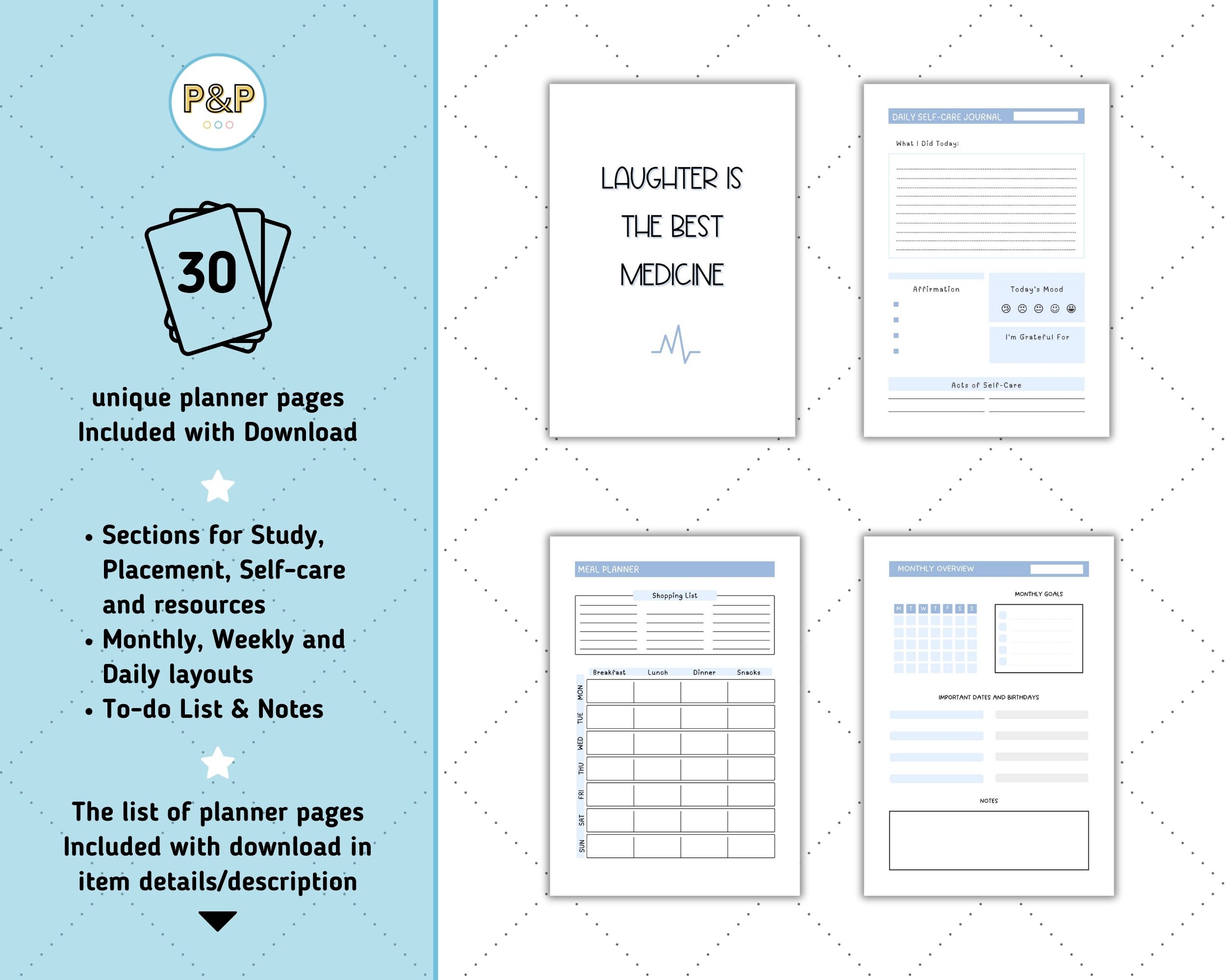 Medical Student Planner Academic Undated Planner Study Organiser ...