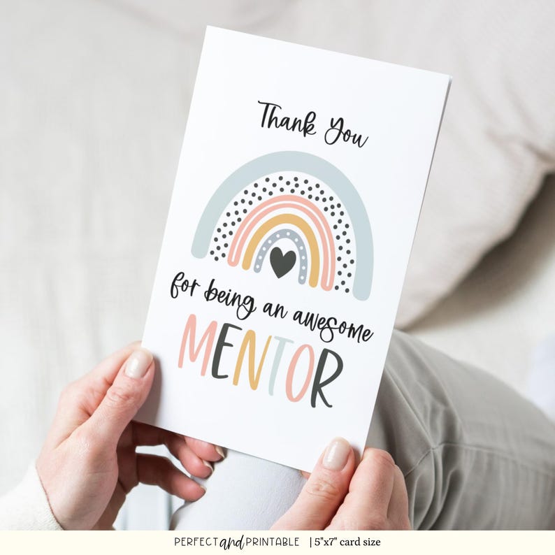 Thank You Card for Mentor, Preceptor Awesome Mentor Rainbow ...