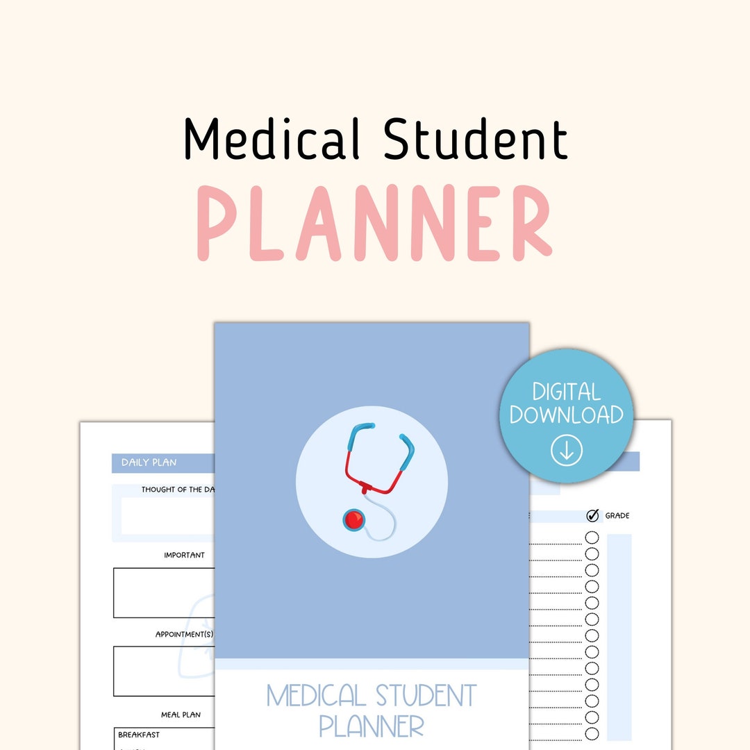 Medical Student Planner Academic Undated Planner Study Organiser ...