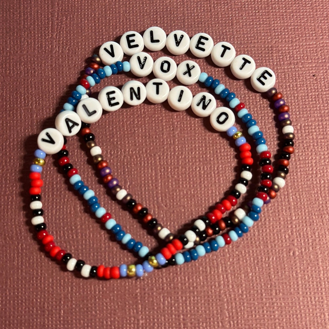 The Vees | Hazbin Hotel | Elastic Word Bracelet | Seed Beads | Nerdy ...