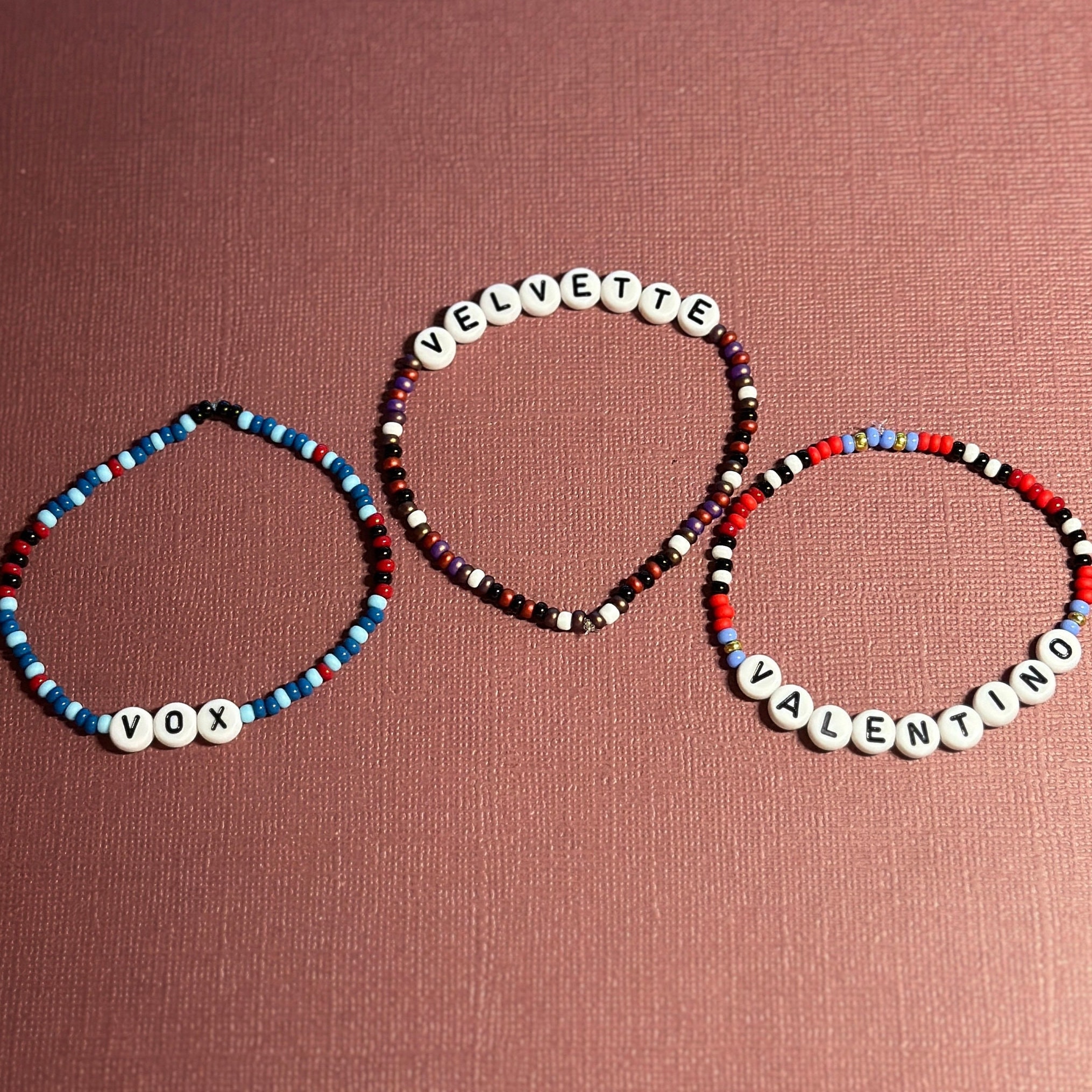 The Vees Hazbin Hotel Elastic Word Bracelet Seed Beads Nerdy Gift ...