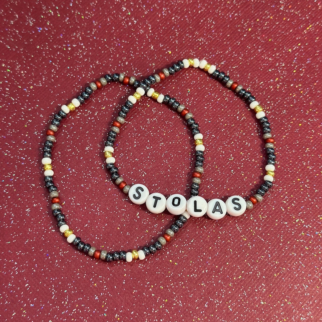 Stolas Helluva Boss Elastic Word Bracelet Seed Beads Nerdy Gift Theater ...