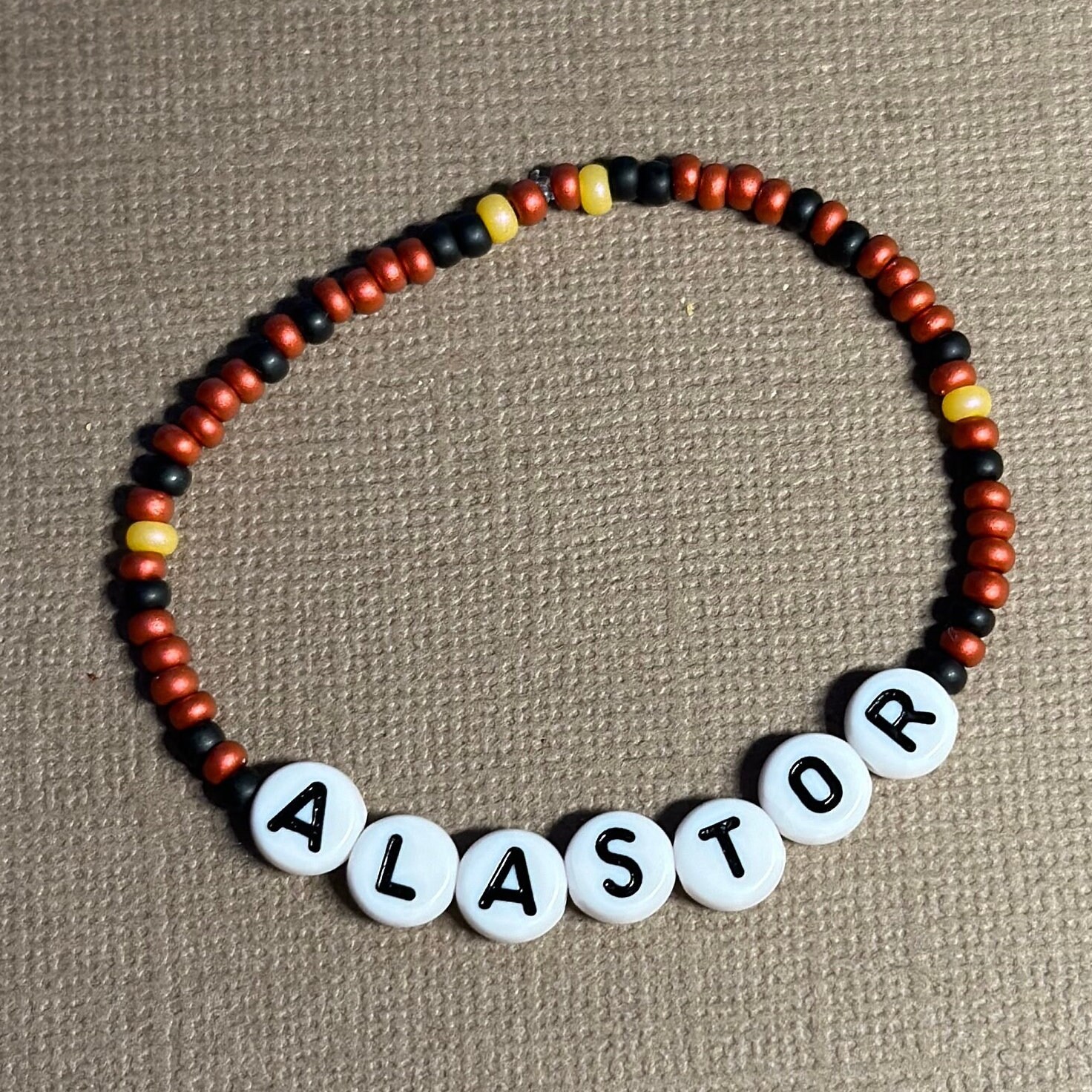 Alastor Hazbin Hotel Elastic Word Bracelet Seed Beads Nerdy Gift ...