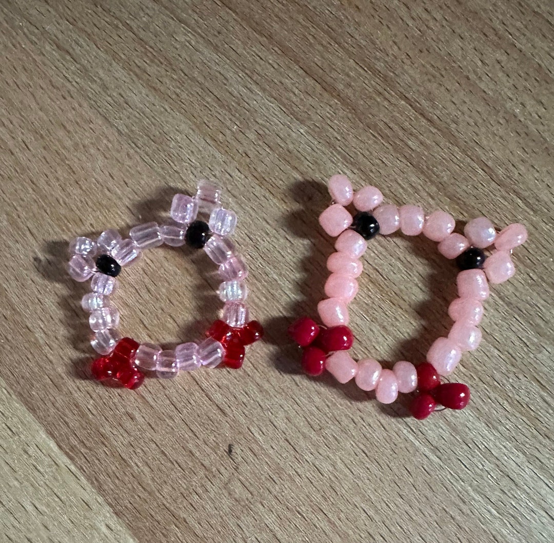 Kirby Ring Gamer Gifts One Sizes Fits All Seed Beads Minimalist Ring - Etsy