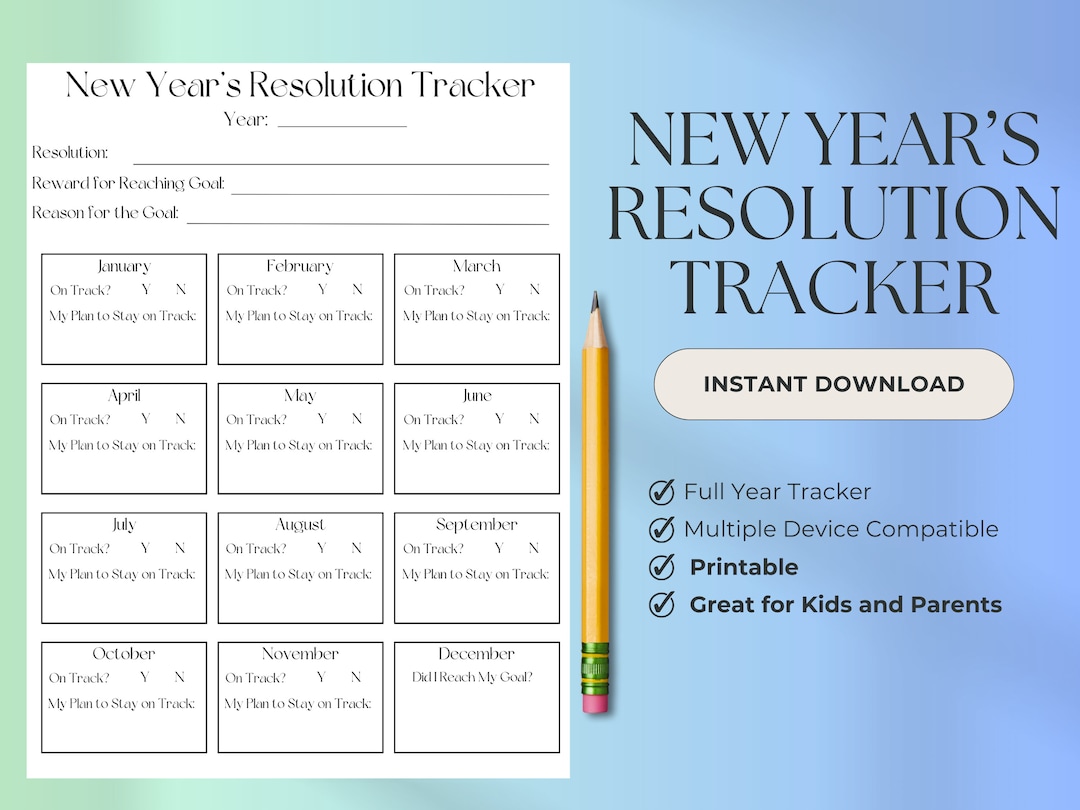 New Year's Resolution Template Download Resolution Printable Worksheet ...