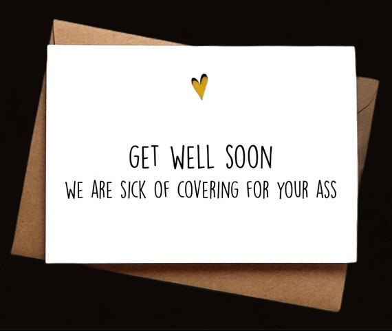 Funny Get Well Soon Card - Etsy