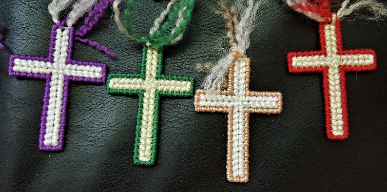 Plastic Canvas Cross Bookmarks - You Choose Color - Etsy