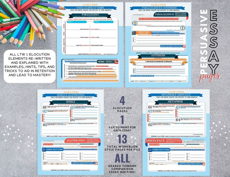 LTW Persuasive Essay Worksheets for Lost Tools of Writing - Etsy