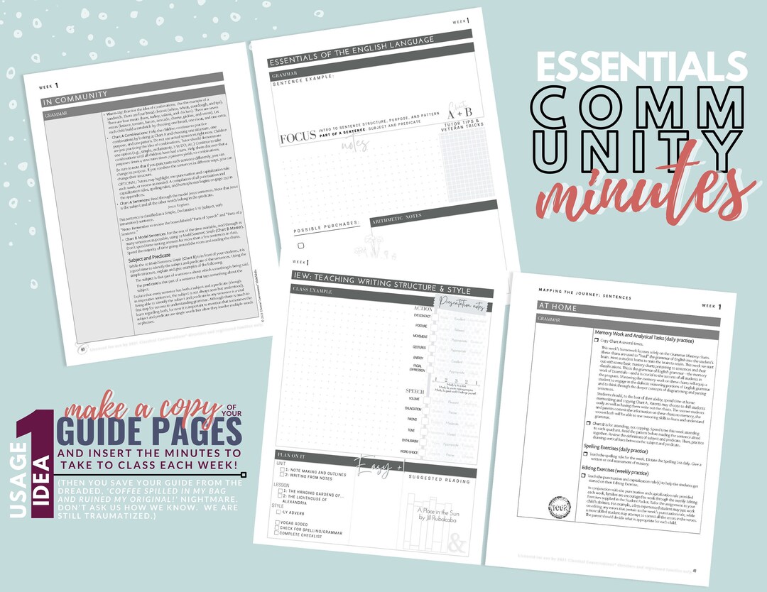 24/25 Cycle 1 Essentials Planner Community Minutes for Classical ...