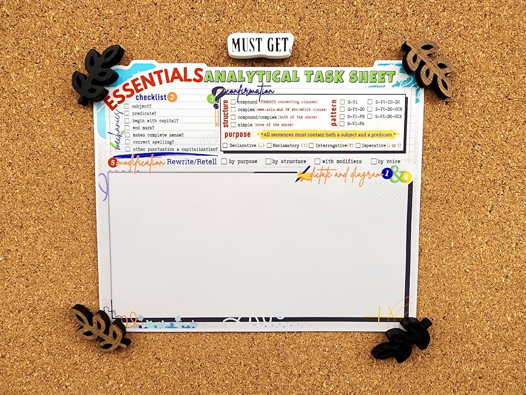CC Essentials Analytical Task Sheet 6 Inch Sticker Classical ...