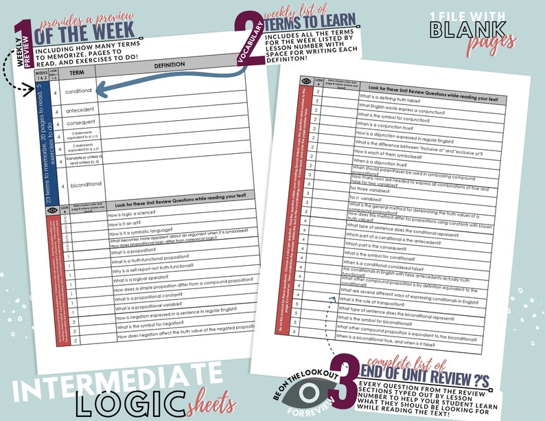 Intermediate Logic Definition Worksheets Studysystem CC Challenge B ...