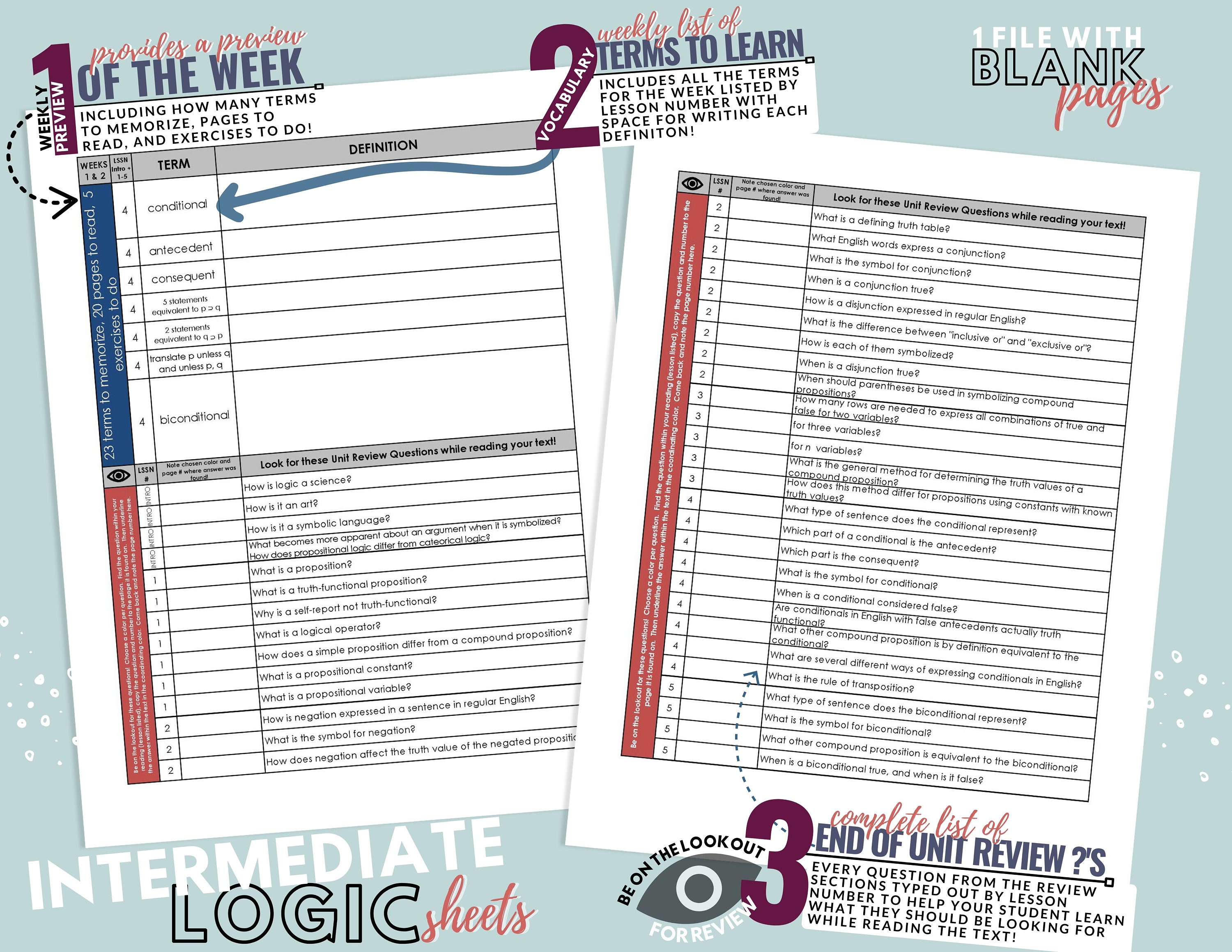 Intermediate Logic Definition Worksheets Studysystem CC Challenge B Students Classical ...