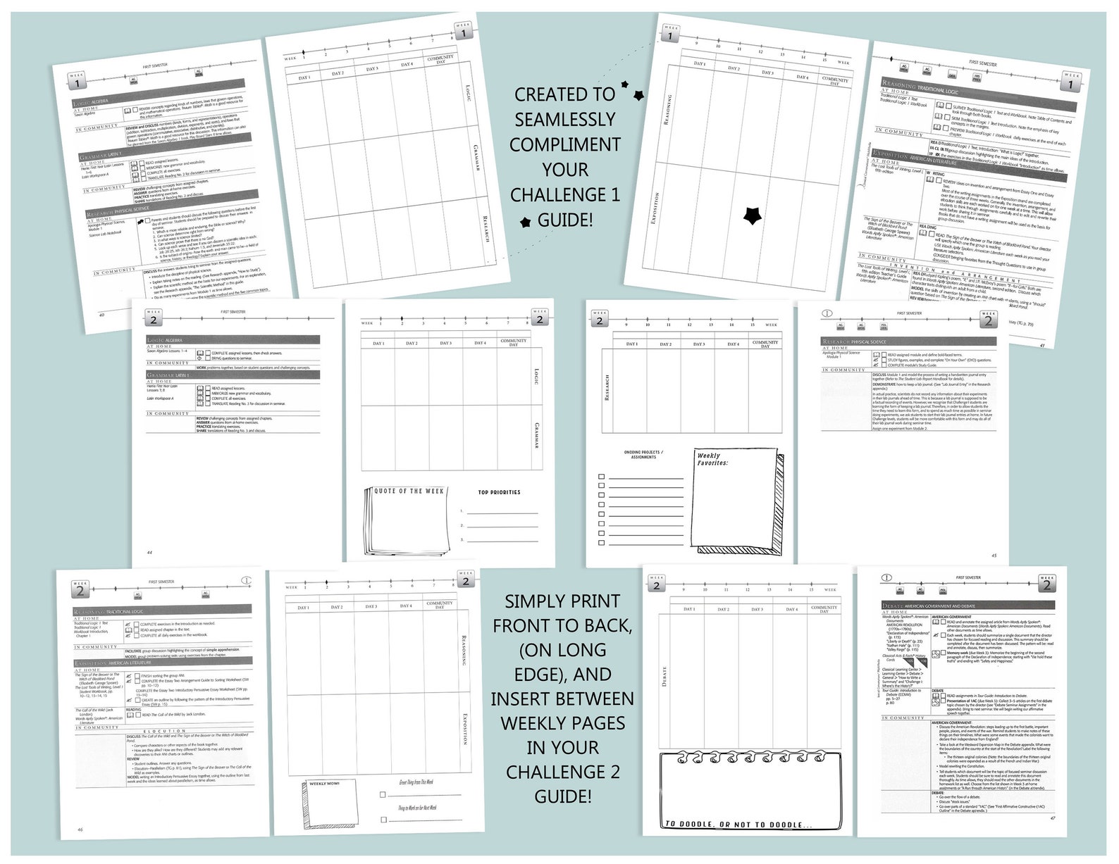 Classical Conversations Challenge 1 Planner for CC Ch 1 | Etsy
