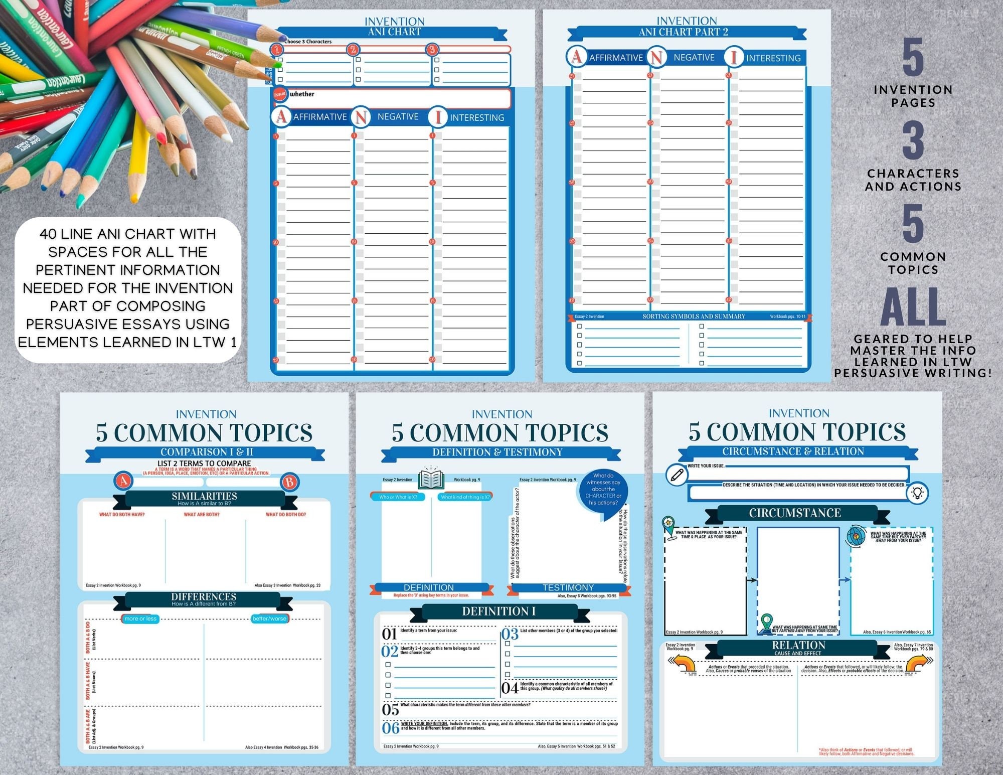 LTW Persuasive Essay Worksheets for Lost Tools of Writing - Etsy Australia
