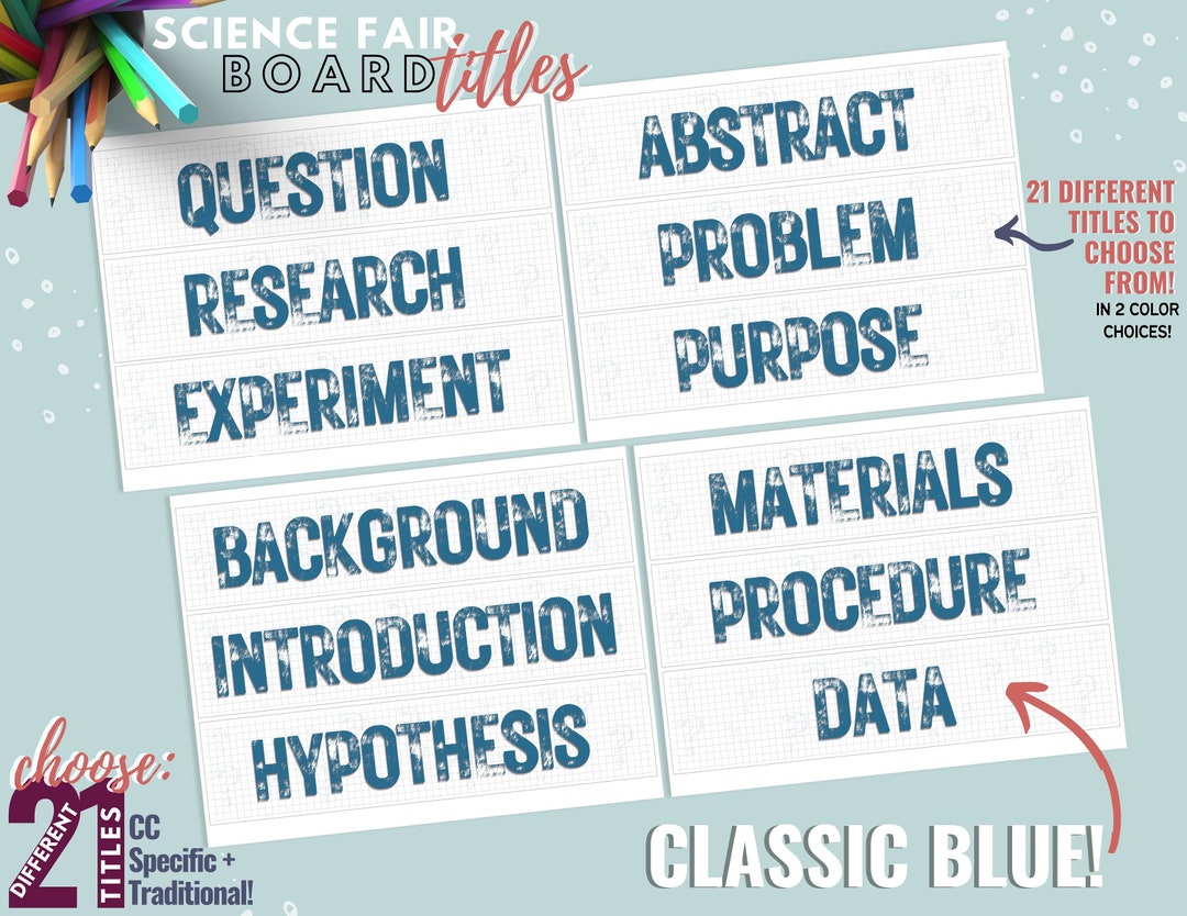Ch A: Science Fair Project Board Titles Classical Conversations Challenge A CC Students - Etsy