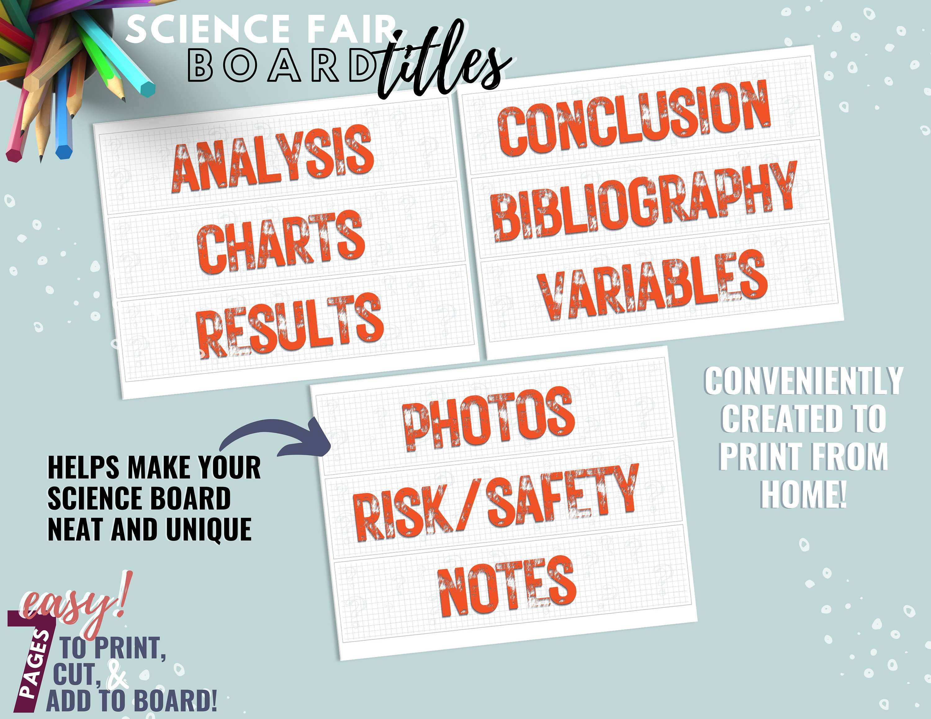 Ch A: Science Fair Project Board Titles Classical - Etsy