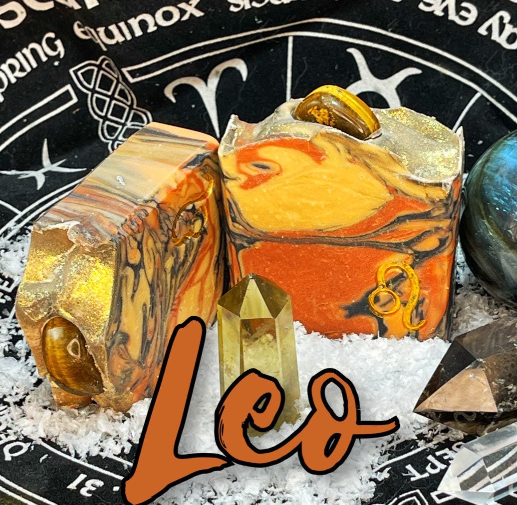 Leo Body Soap GemStone Soap Natural Soap Unisex Zodiac | Etsy