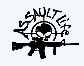 Assault Life Skull Gun Vinyl Decal Sticker Bumper Car Truck - Etsy