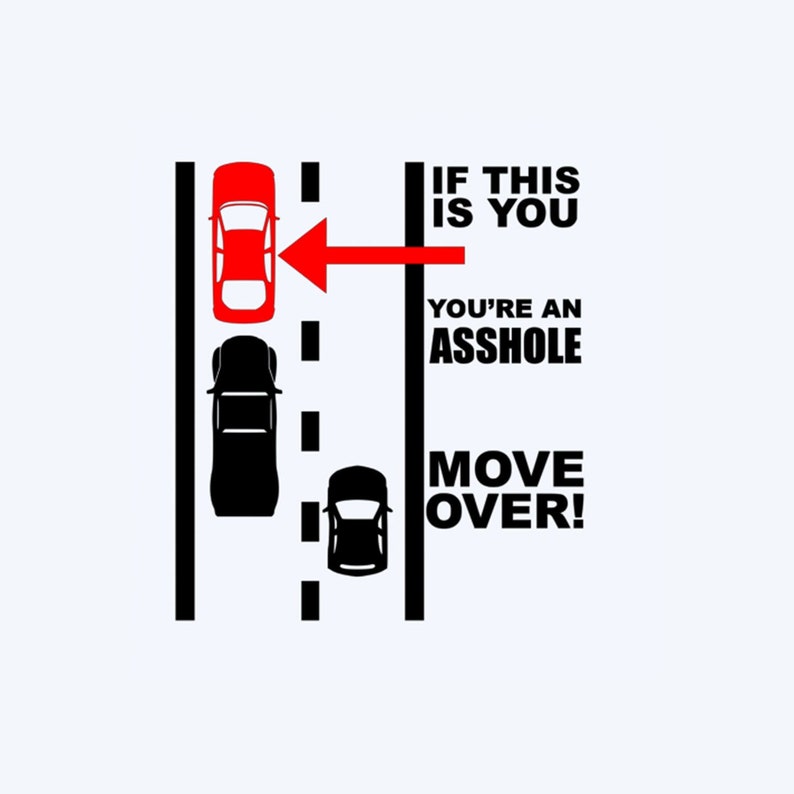 Driving Slow in the Fast Lane You're an Ahole Decal - Etsy