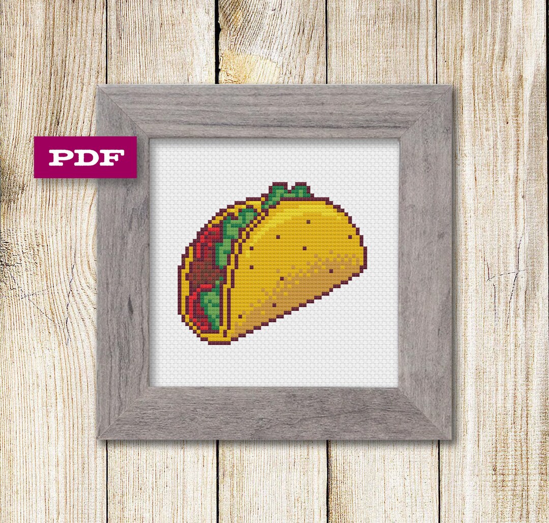Taco Cross Stitch Pattern - Etsy