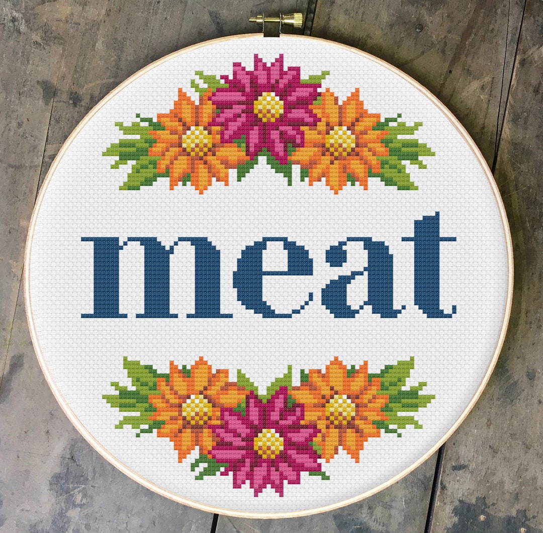 A Meat Cross Stitch Pattern for Meat People Who Like to Meet Meat ...