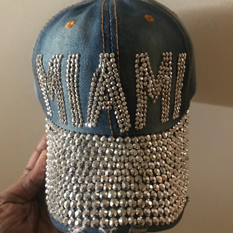 Rhinestone Baseball Cap - Etsy