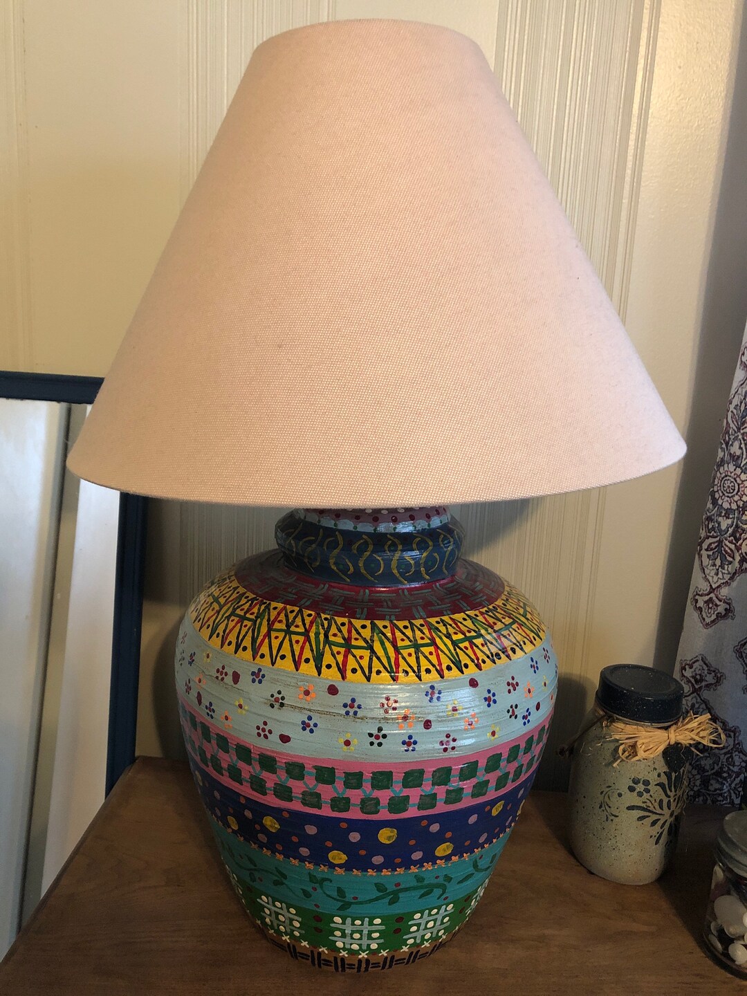Hand Painted Lamp - Etsy