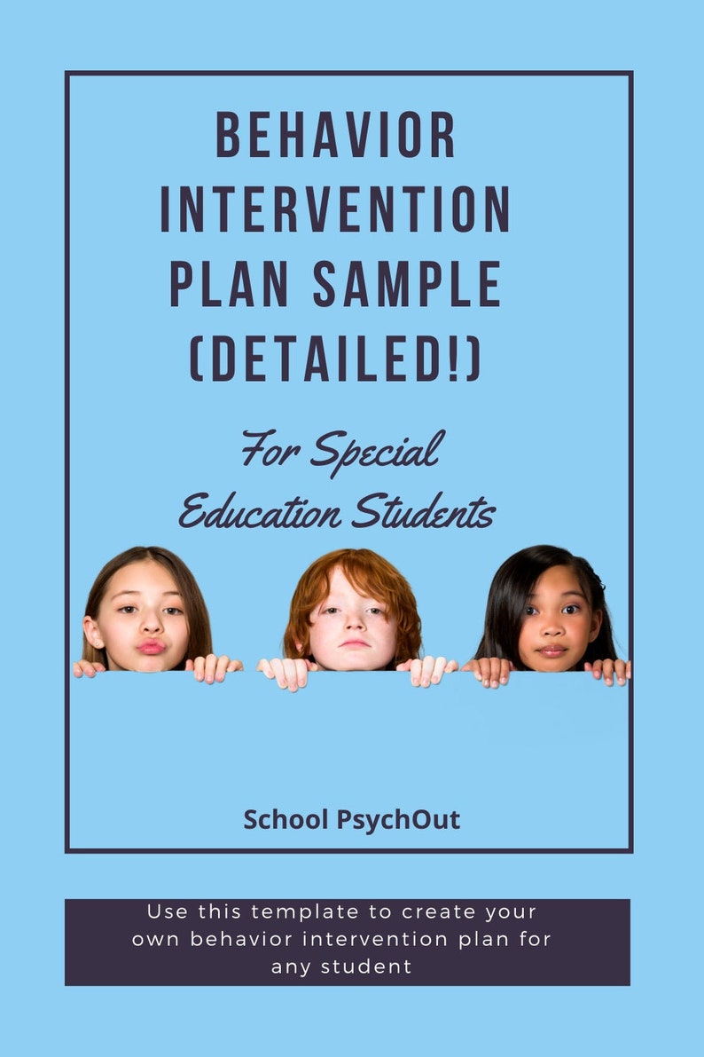 Sample Behavior Intervention Plan - Etsy