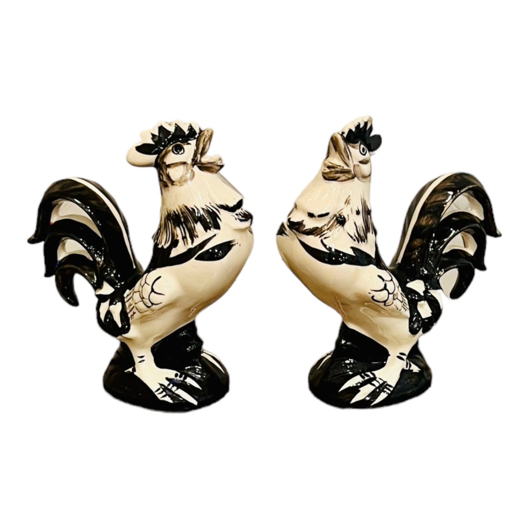 Pair of Vintage Porcelain Roosters, Marked Japan - Etsy