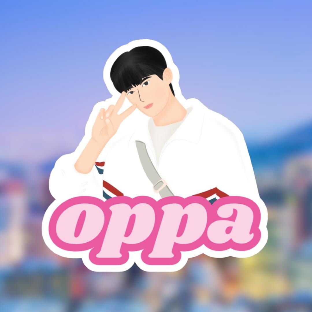 Kpop Korean Oppa Sticker | K-drama Fan Gift Vinyl Sticker 4 X 4 Inches ...