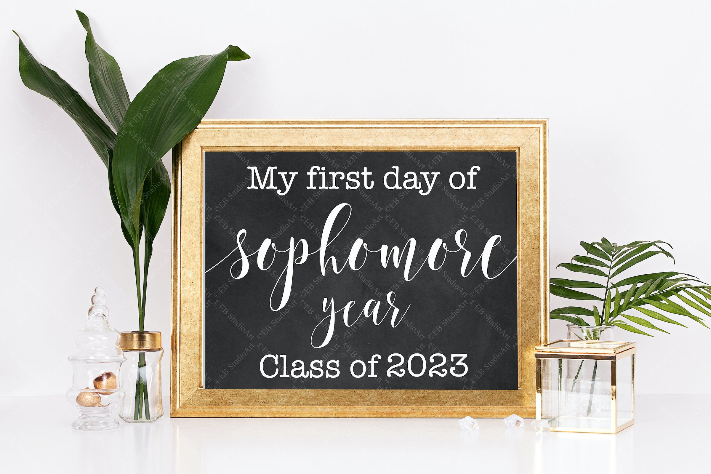 My First Day Of Sophomore Year Chalkboard Sign Class Of Etsy