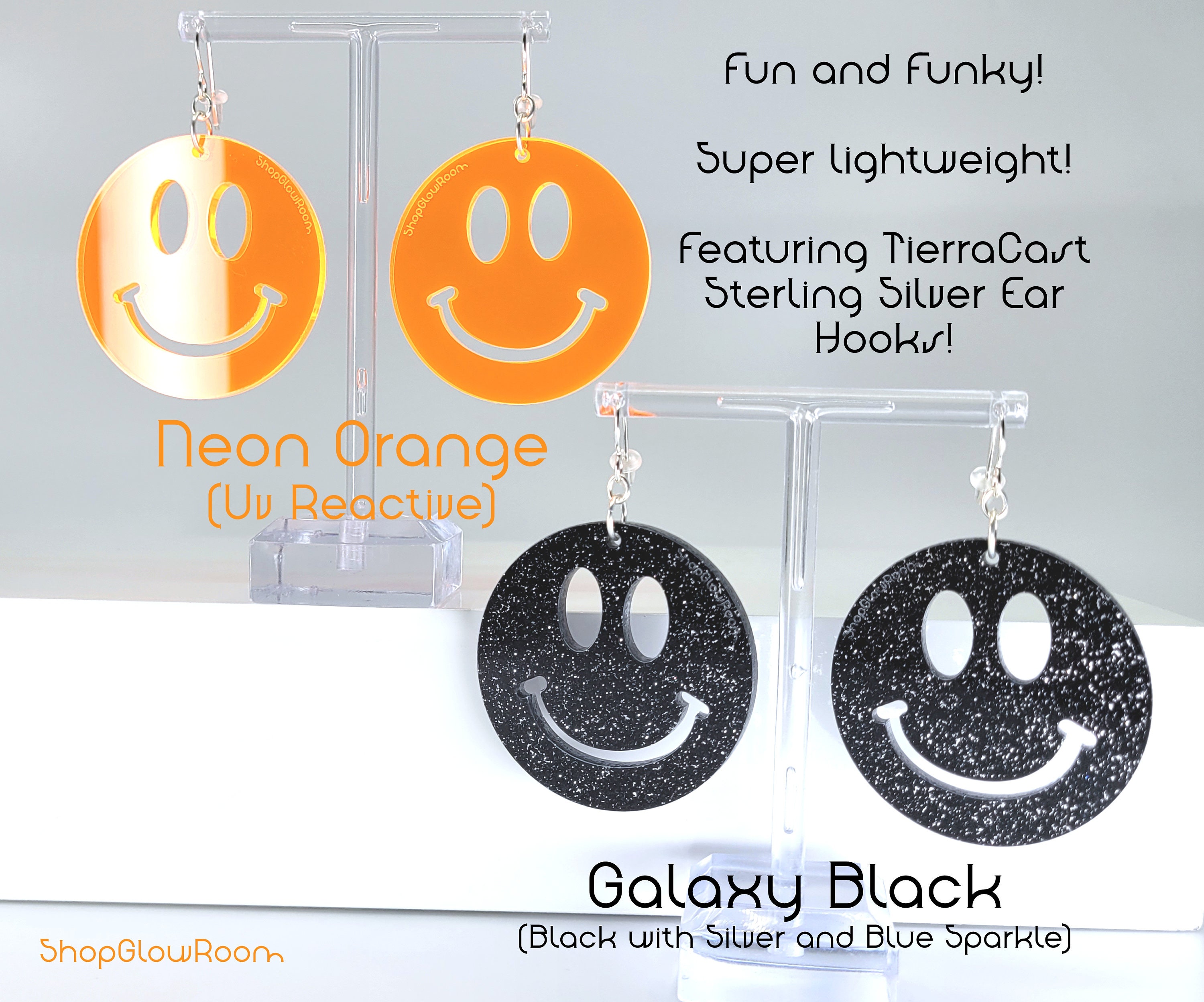 Smiley Face Earrings / Happy Face Earrings / Funky Earrings / - Etsy