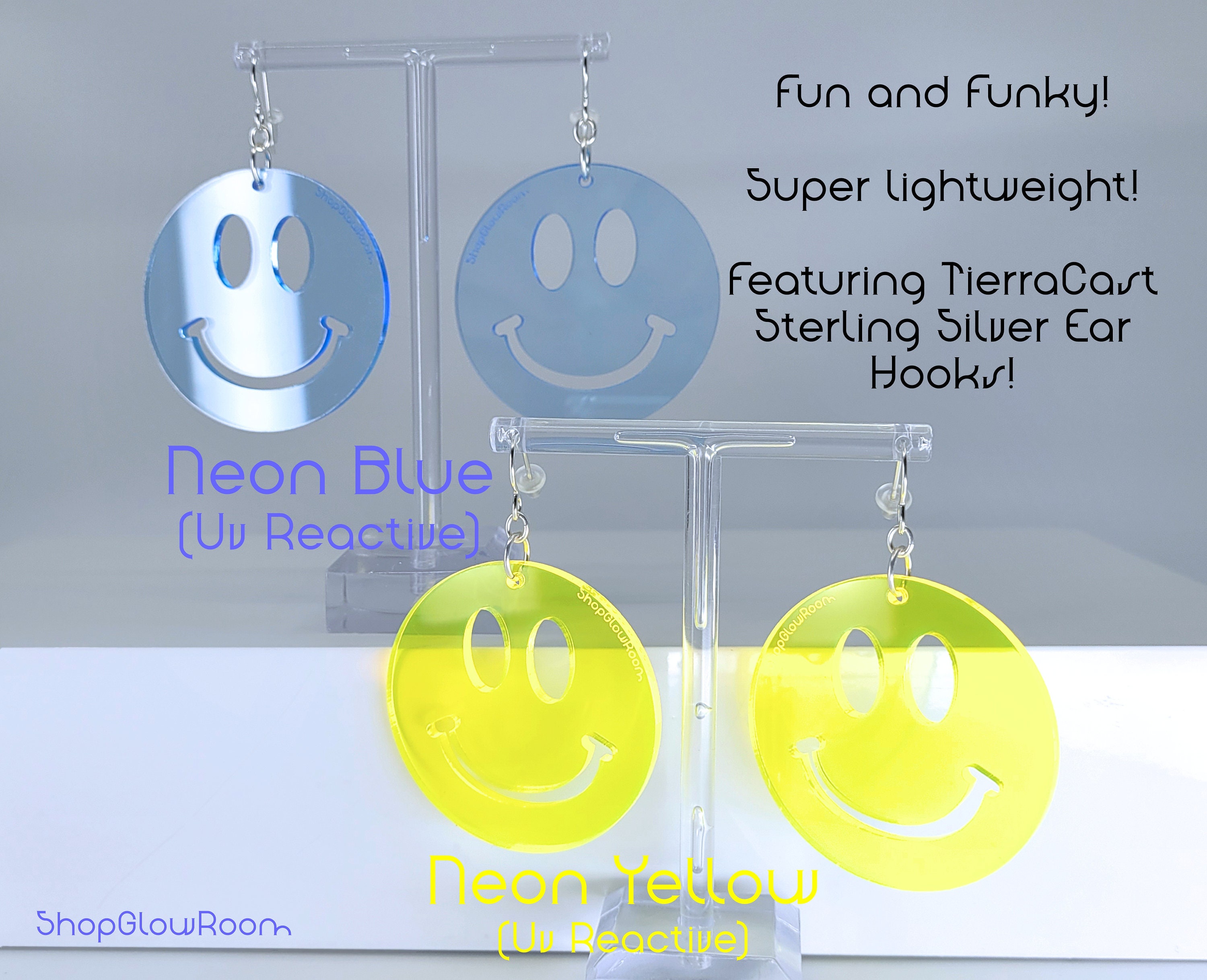 Smiley Face Earrings / Happy Face Earrings / Funky Earrings / - Etsy